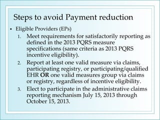 Physician quality reporting system (pqrs) | PPTX