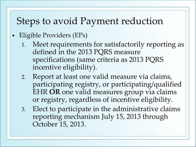 Physician quality reporting system (pqrs) | PPTX