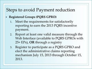 Physician quality reporting system (pqrs) | PPTX