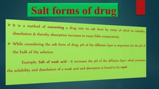 Physicochemical affecting absorbtion | PPT