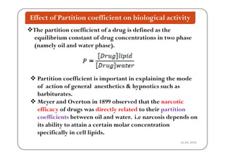 Effect of physicochemical factors on biological activity-Medicinal Chemistry | PDF