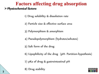 Physicochemical Properties effect on Absorption of Drugs | PPTX