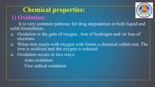 Physico chemical nature of drug | PPTX