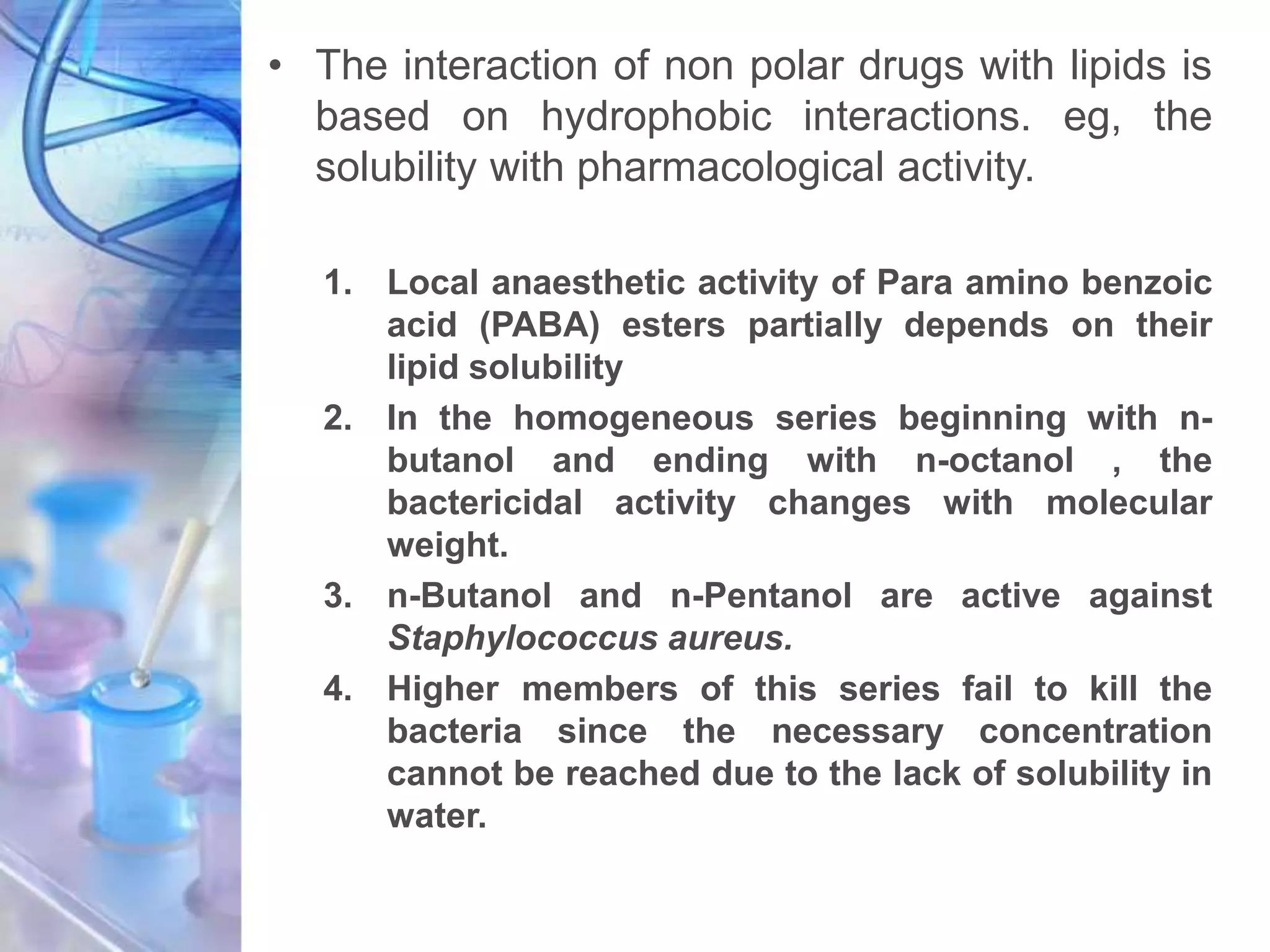 Physicochemical parameters in relation to Biological activities | PPTX