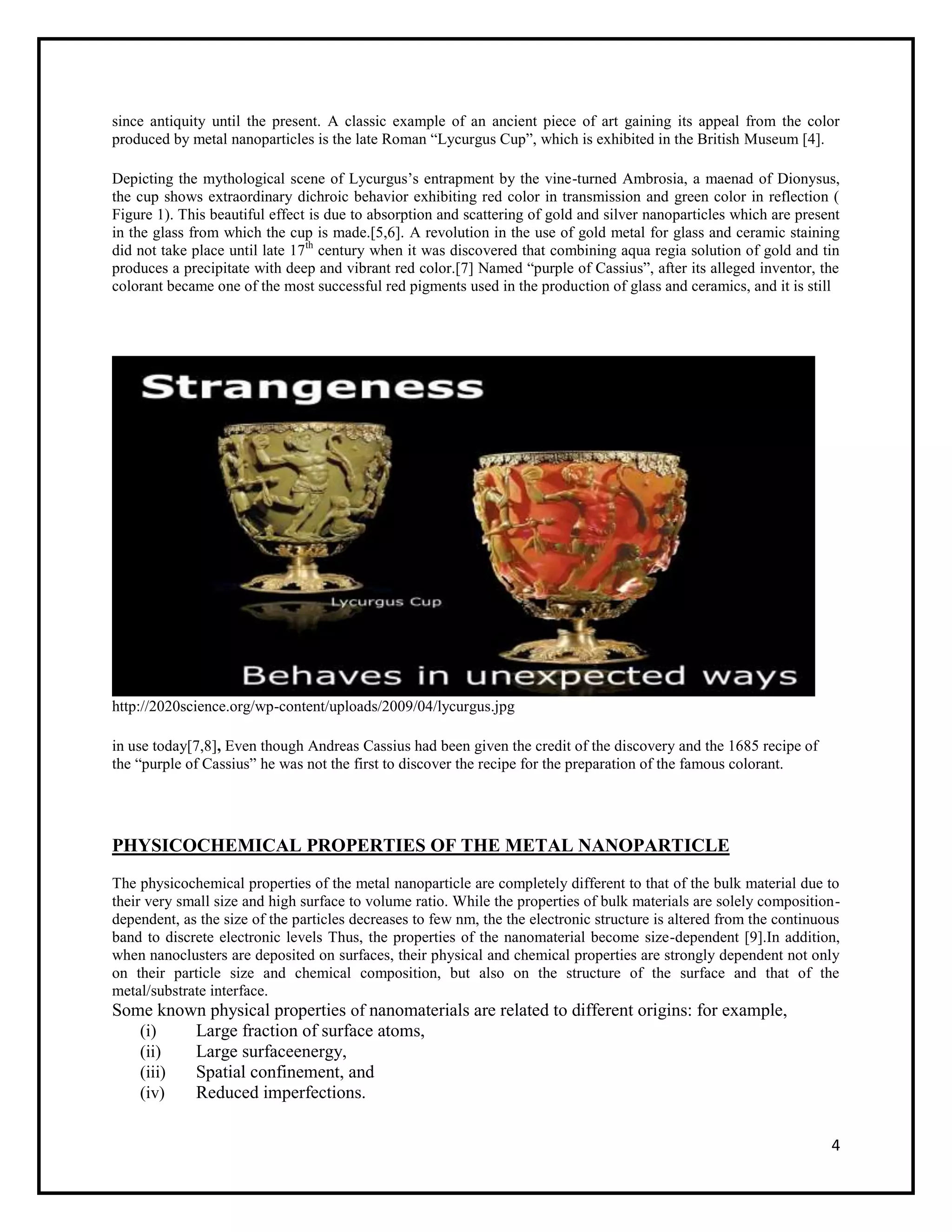 Physicochemical properties of metal nanoparticle by shreya modi | DOCX