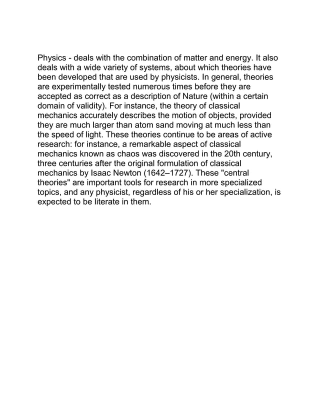 branches of physics | DOCX