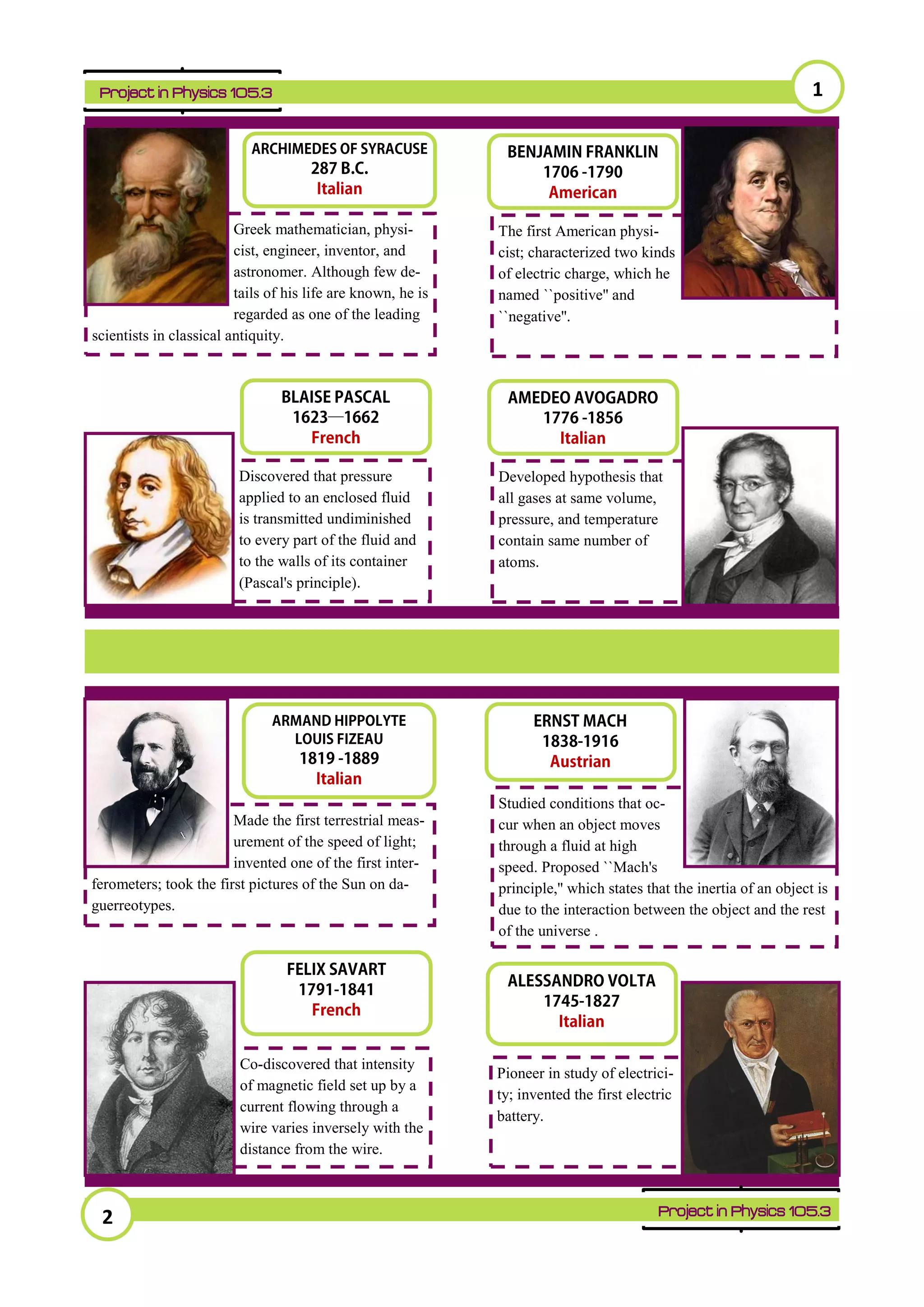 Famous Physicists and Their Contributions | PDF