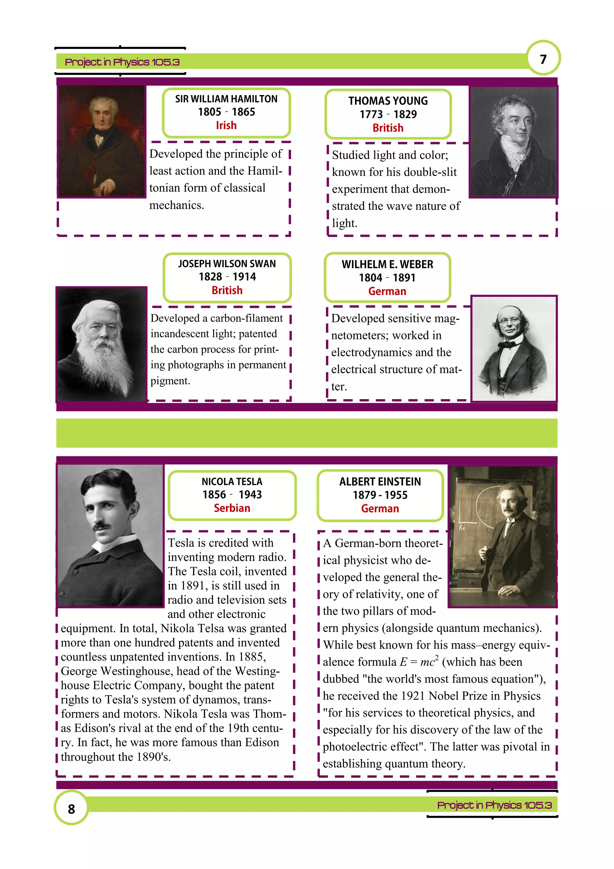 Famous Physicists and Their Contributions | PDF