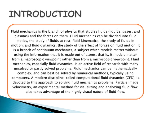 Mechanical properties of fluids | PPTX | Physics | Science