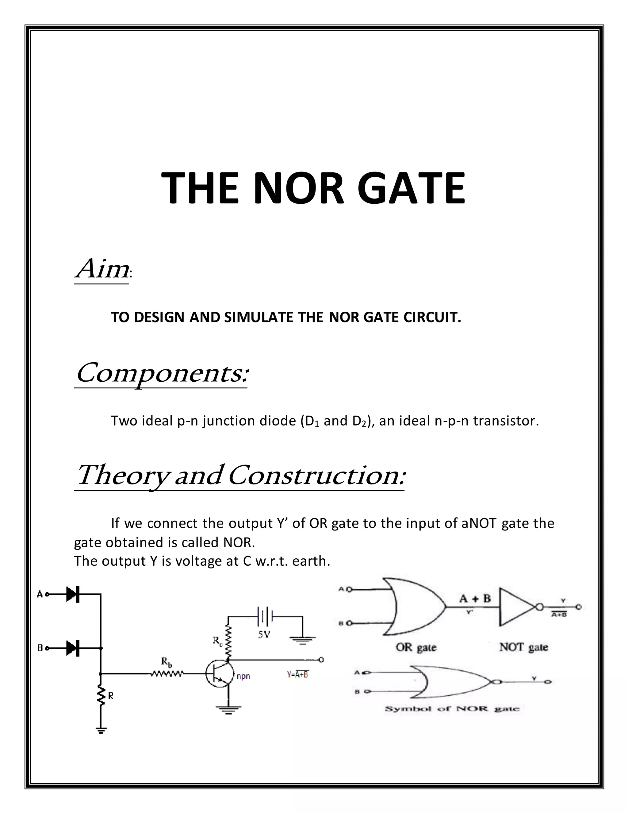 verification of logic gates cbse class 12 | DOCX