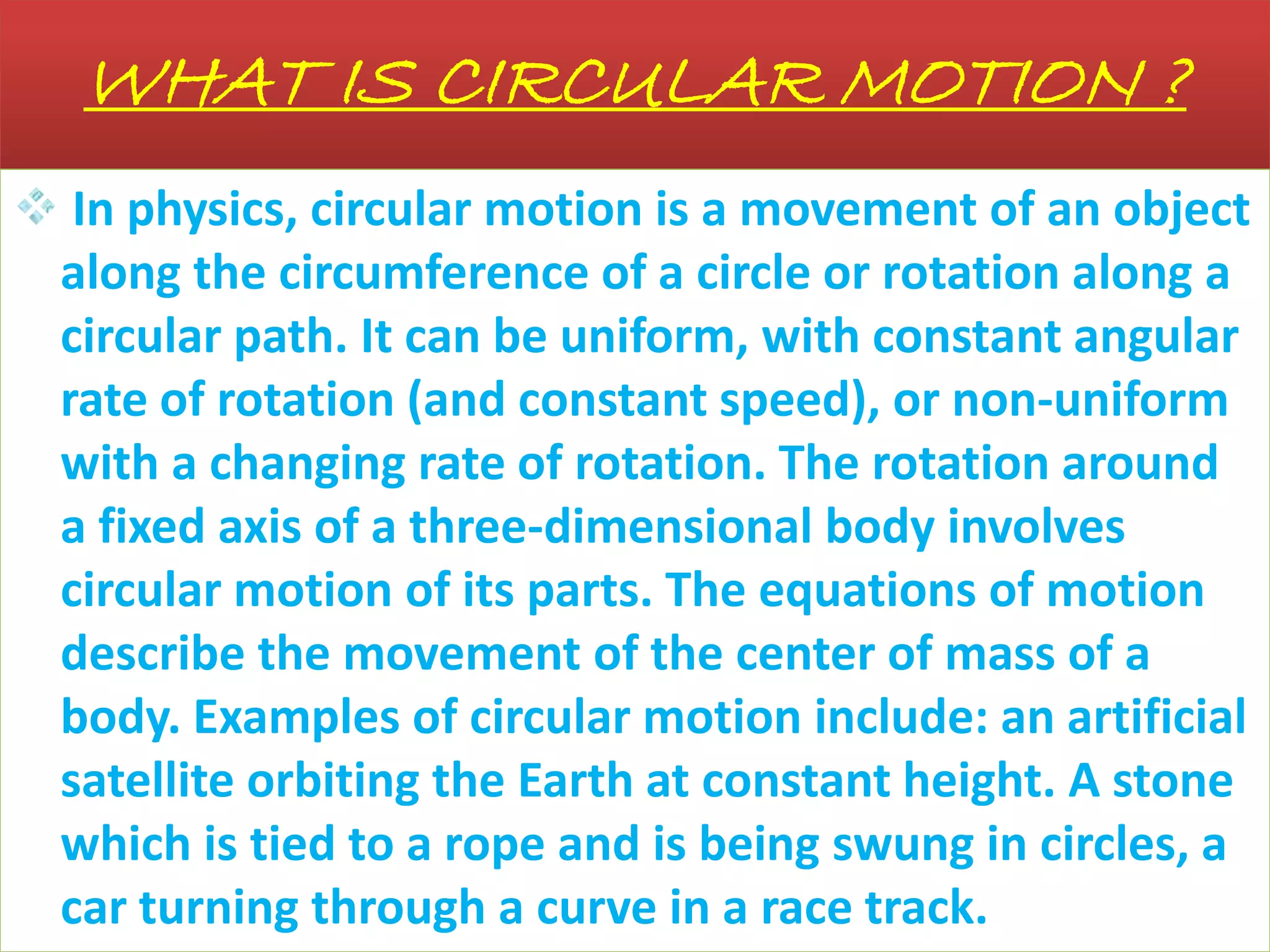 Physics circular motion | PPTX