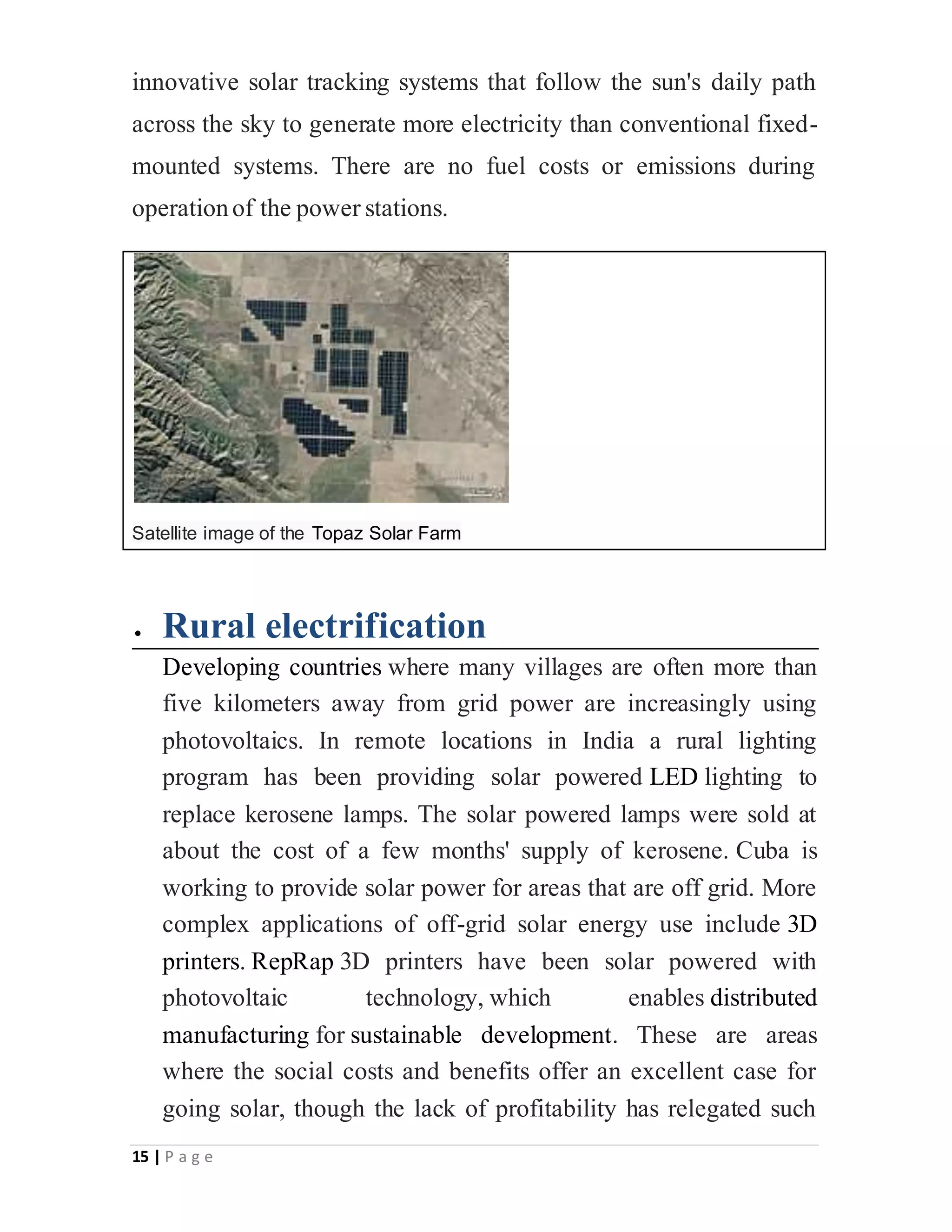 Physics investigatoy project on solar power and photovolatics | DOCX