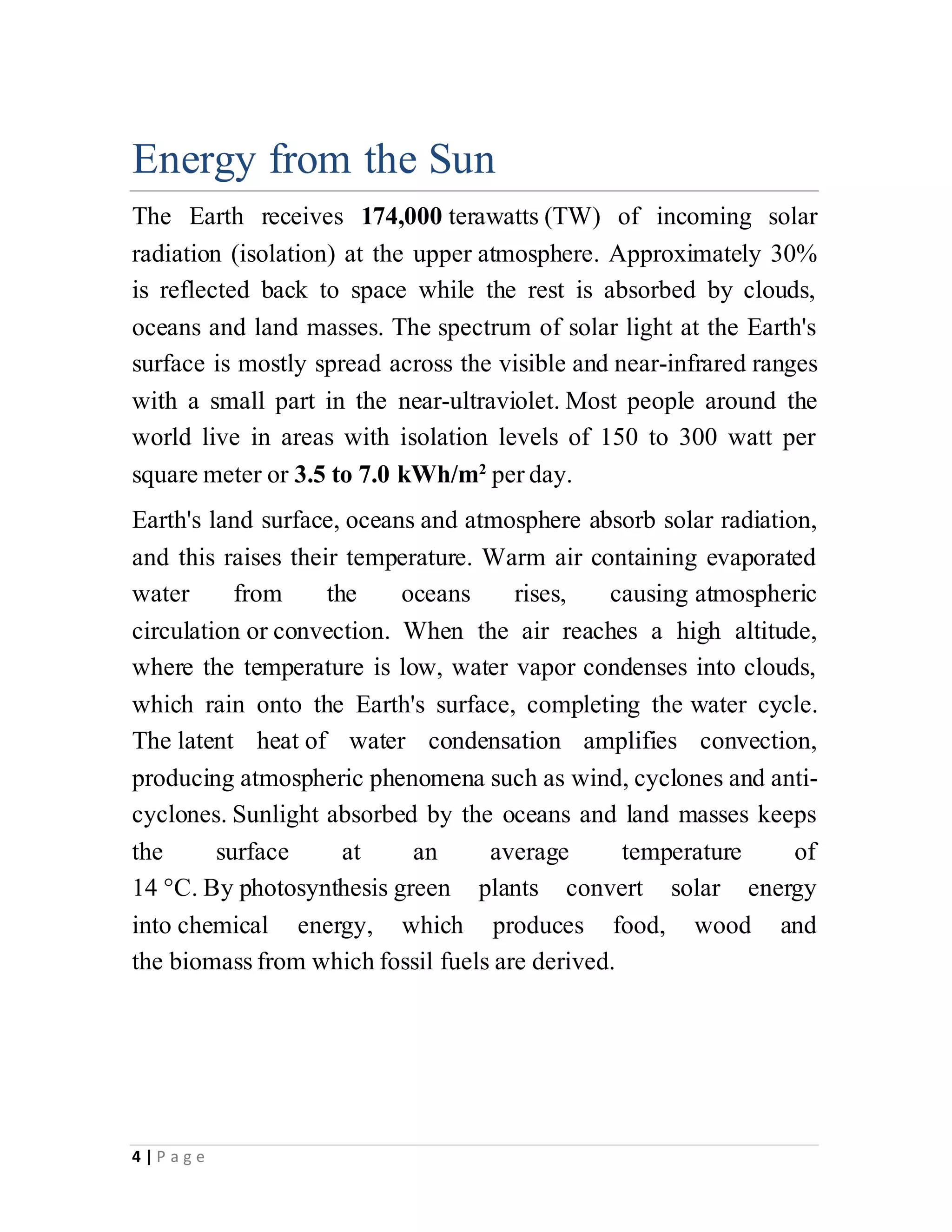 Physics investigatoy project on solar power and photovolatics | DOCX