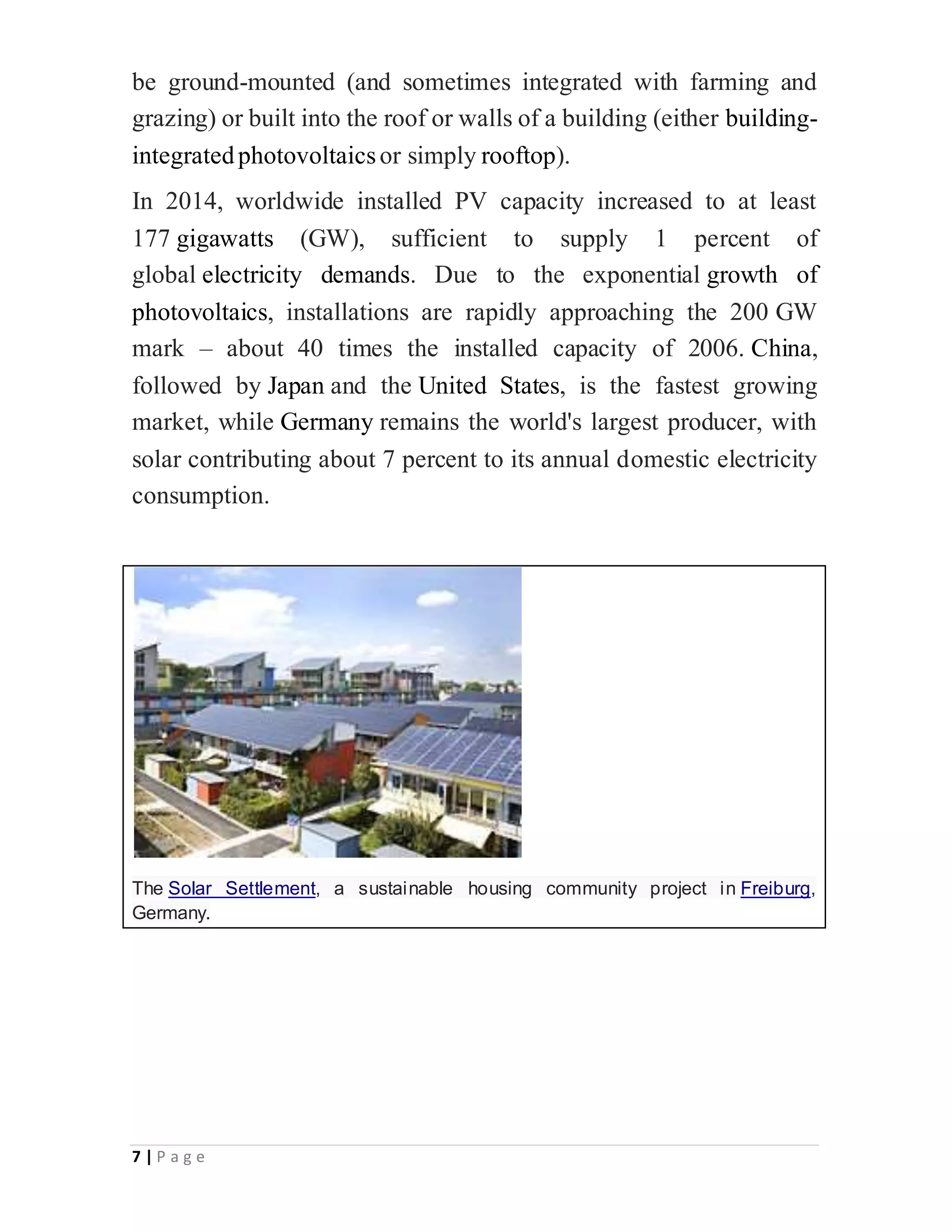 Physics investigatoy project on solar power and photovolatics | DOCX