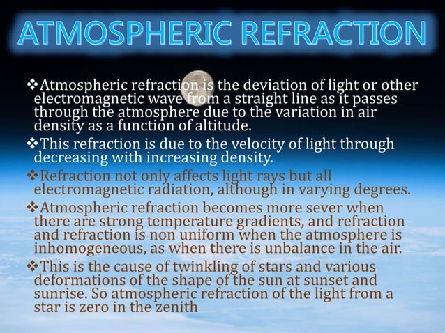 ATMOSPHERIC REFRACTION | PPT