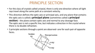 POLARIZATION - BIREFRINGENCE AND HUYGEN'S THEORY OF DOUBLE REFRACTION ...
