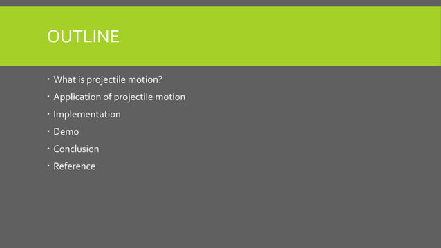 Application of projectile motion physics | PPT