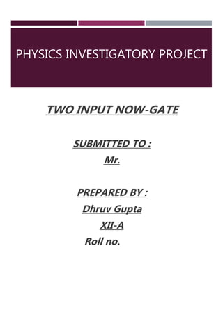 Two Input NOR gate using diode and transistors | PPTX
