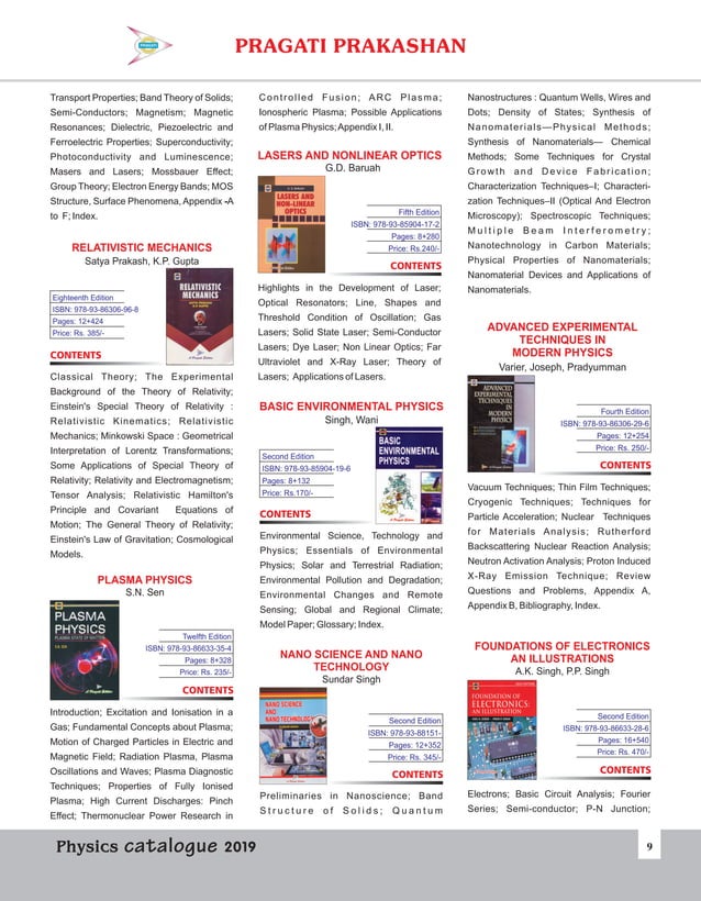 Pragati Prakashan Updated Physics Book Catalogue | PDF | Physics | Science