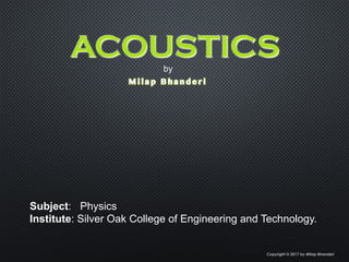 ACOUSTIC - Physics | PDF
