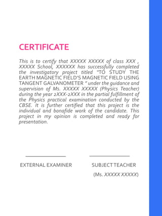 investigatory project Physics | PPTX