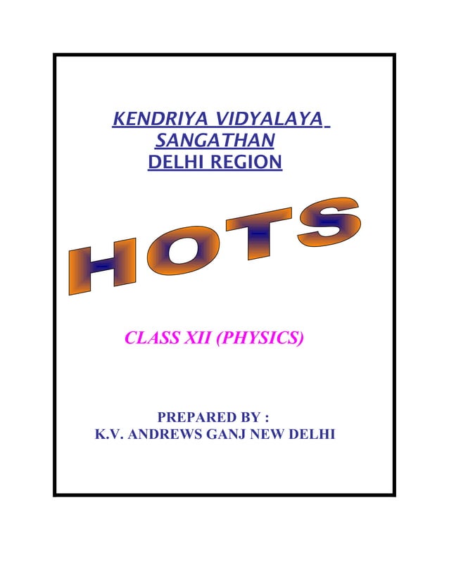 Physics HOTS from KV School | PDF