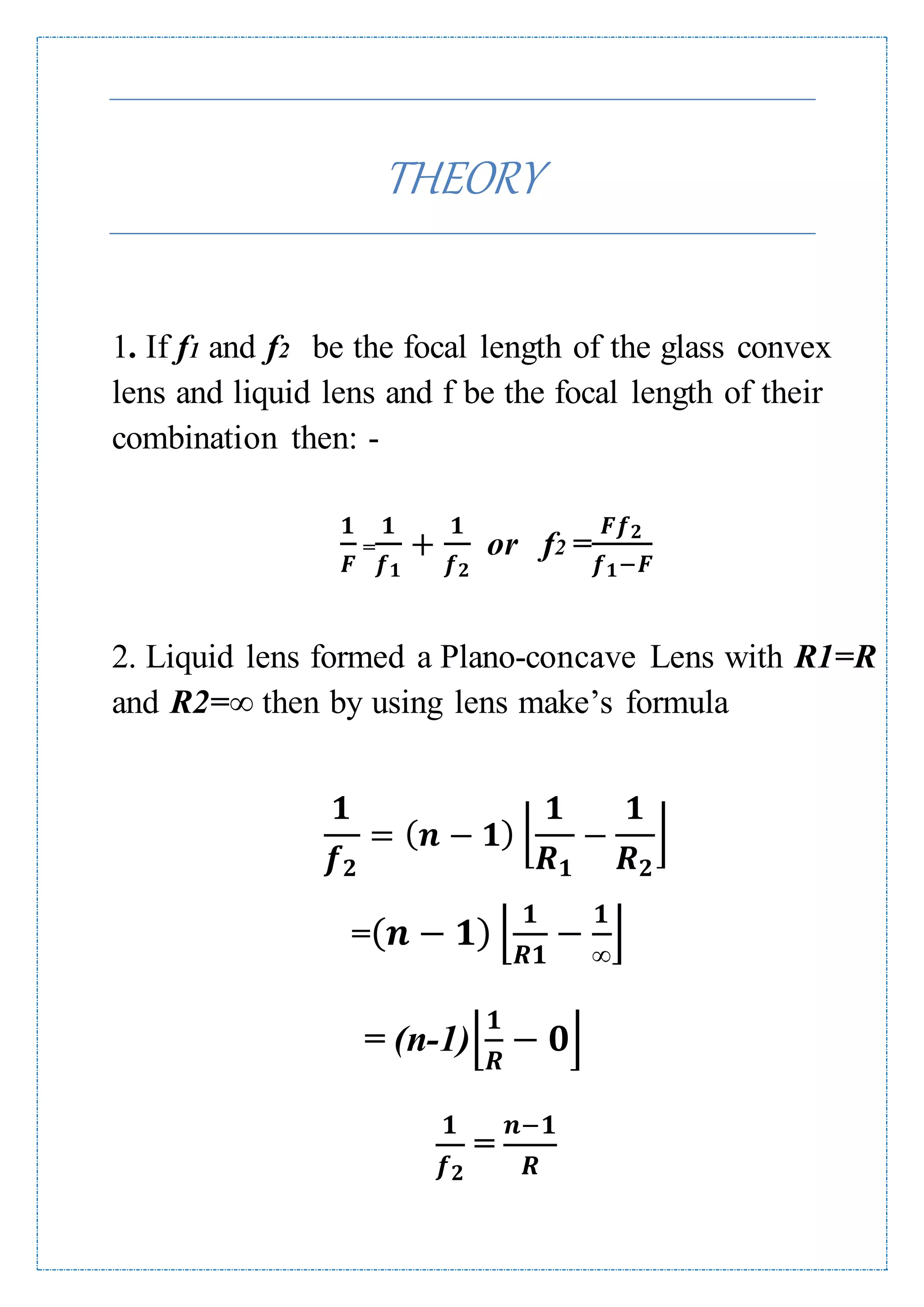 To find the refractive indexes of (a) water,(b) oil using a plane ...