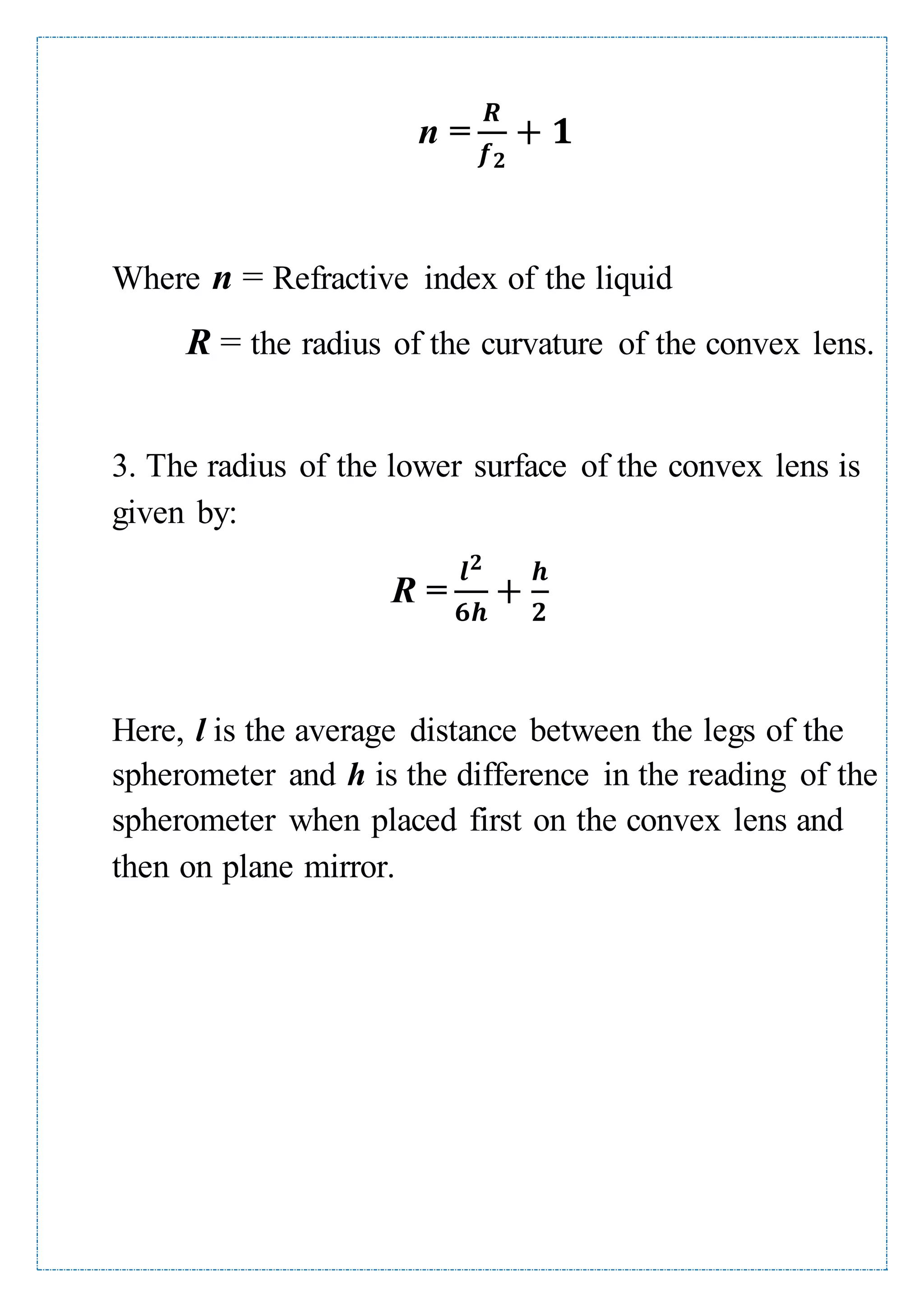 To find the refractive indexes of (a) water,(b) oil using a plane ...