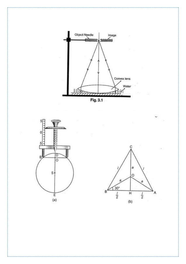 To find the refractive indexes of (a) water,(b) oil using a plane mirror, an equiconvex lens ...