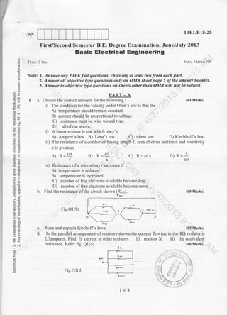 1st semester Physics stream (2013-June) Question Papers | PDF