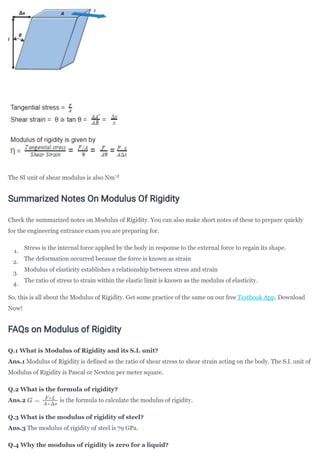 Modulus of Rigidity | PDF