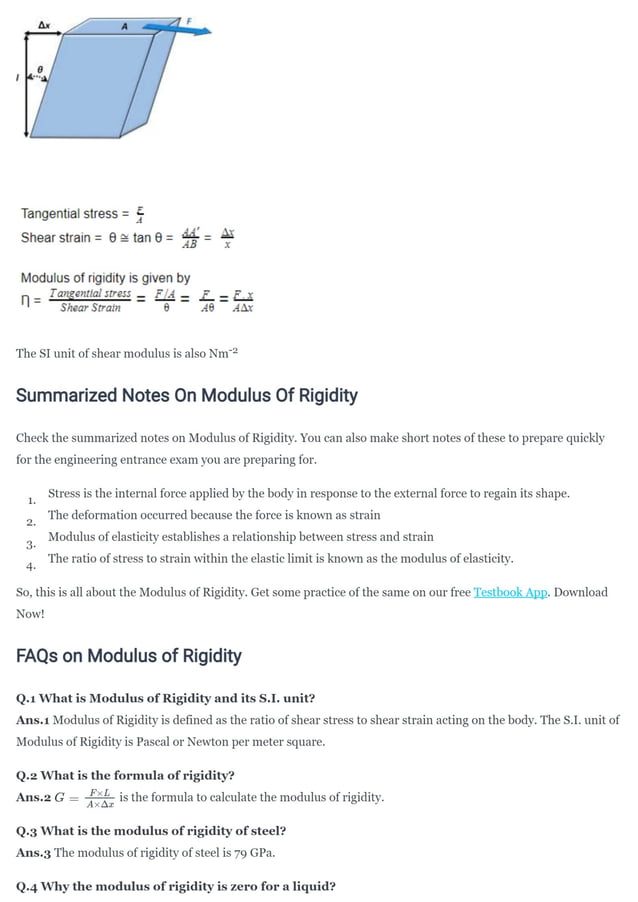 Modulus of Rigidity | PDF