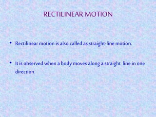 Physics rectilinear motion | PPT