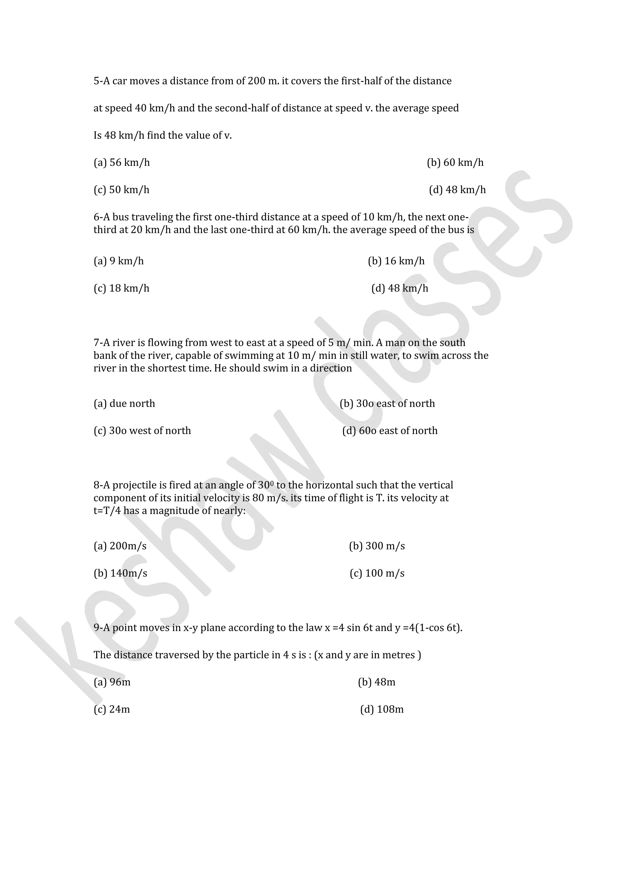 Iit Physics Test Series 1 Keshaw Classes Pdf