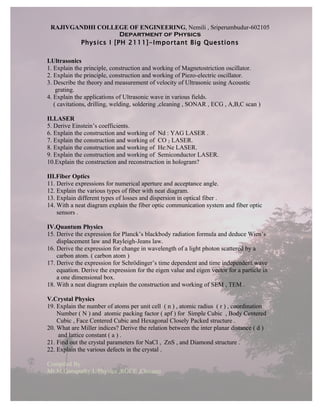 Physics unit wice big question | DOC