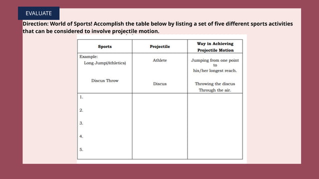 The projectile motion lesson 1 for quarter 4 | PPTX
