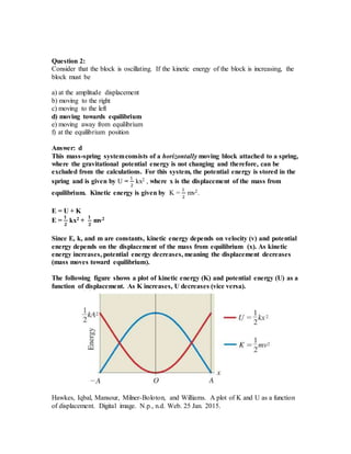 Physics 101 LO1- Energy in Simple Harmonic Motion | DOCX