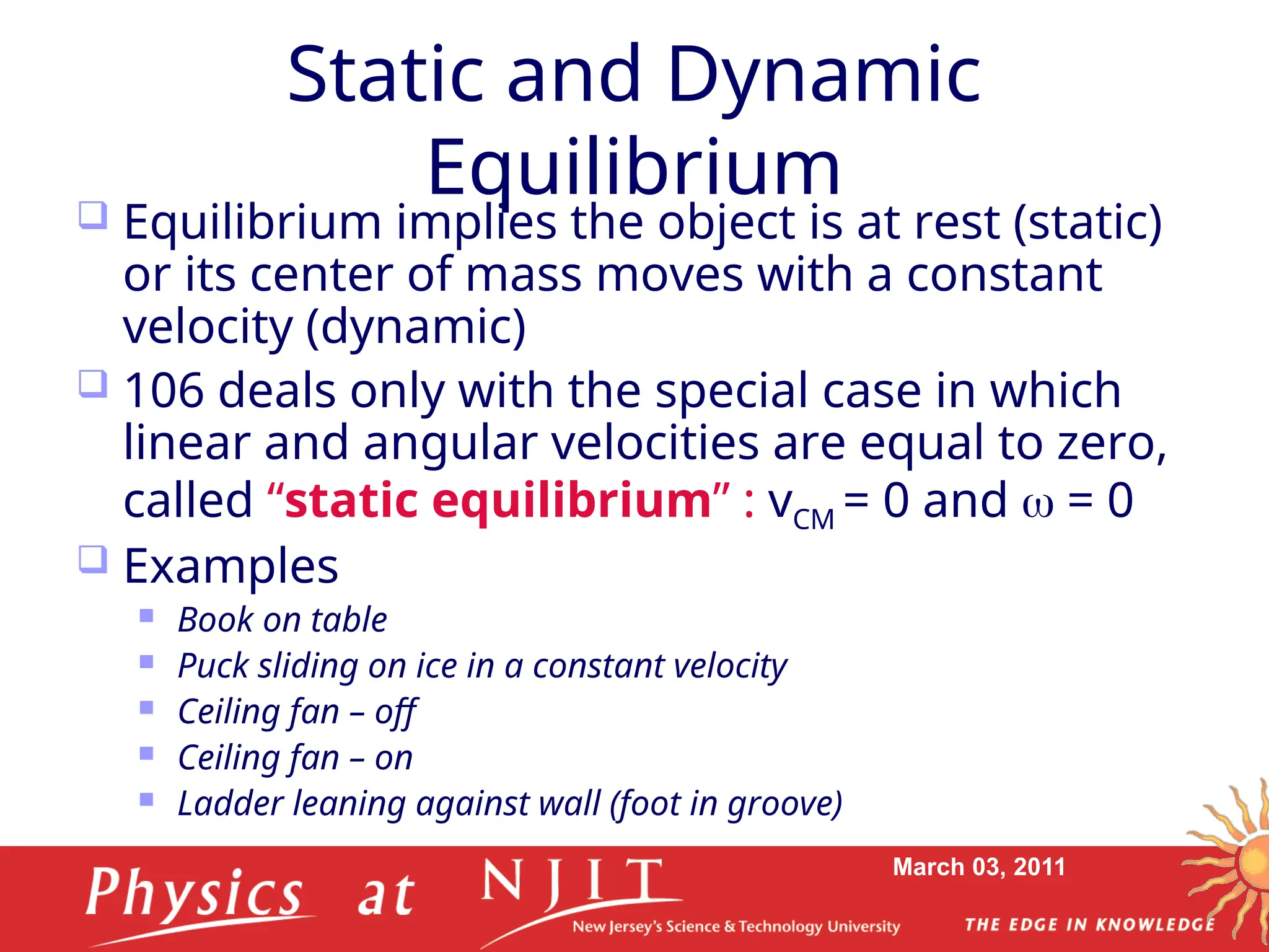 physics Particlles equiliberium 106_lecture07.ppt