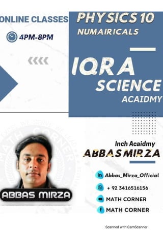 PHYSICS10 NUMERICALS.pdf | Physics | Science