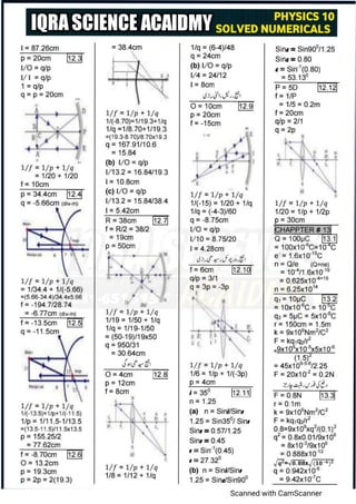 PHYSICS10 NUMERICALS.pdf | Physics | Science