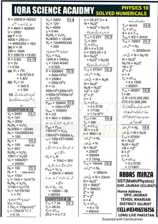 PHYSICS10 NUMERICALS.pdf | Physics | Science