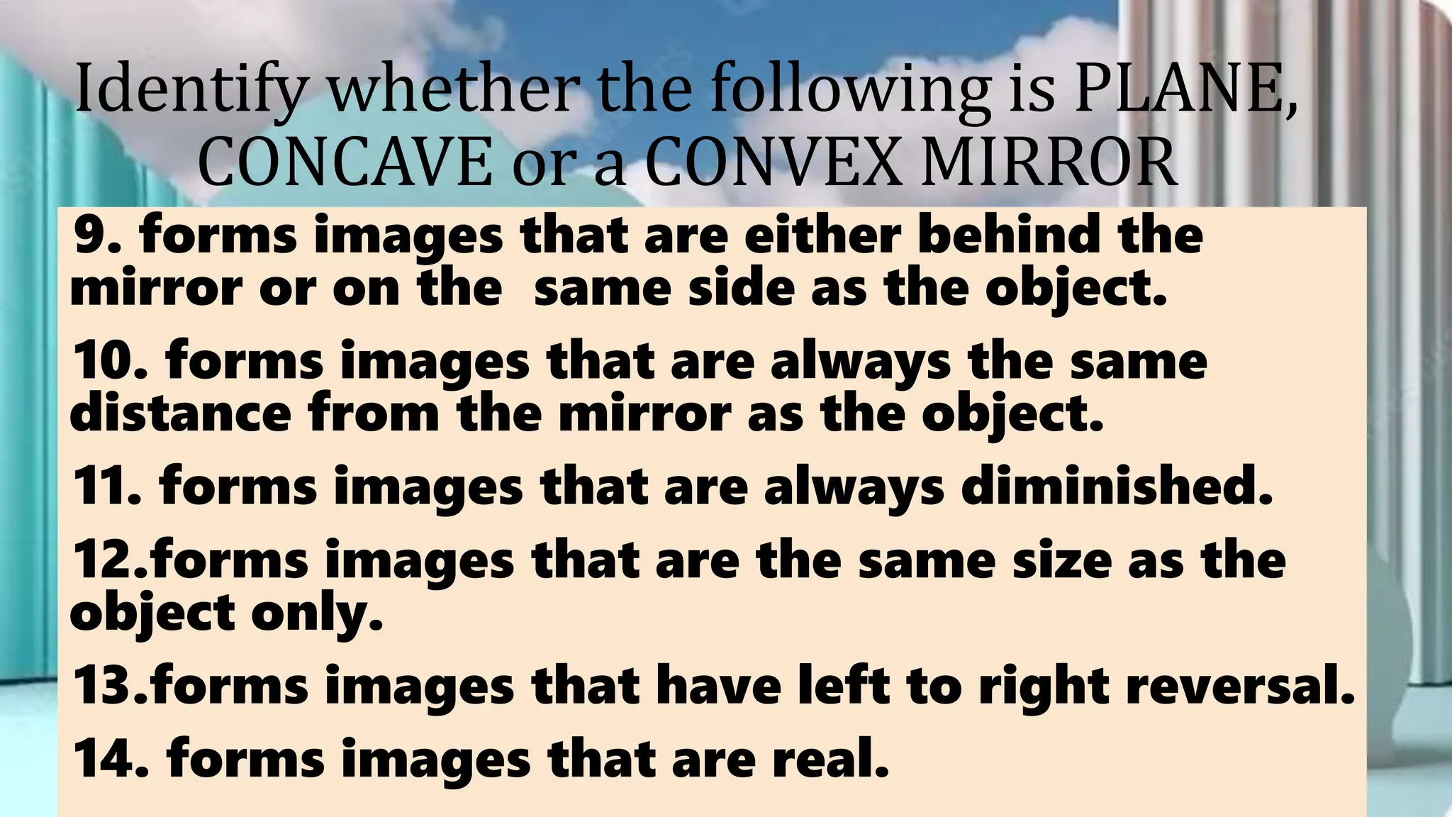 PHYSICS 10 QUIZ on different kinds of mirror.pptx