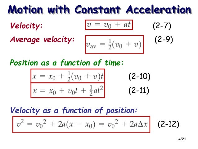 Velocity And acceleration