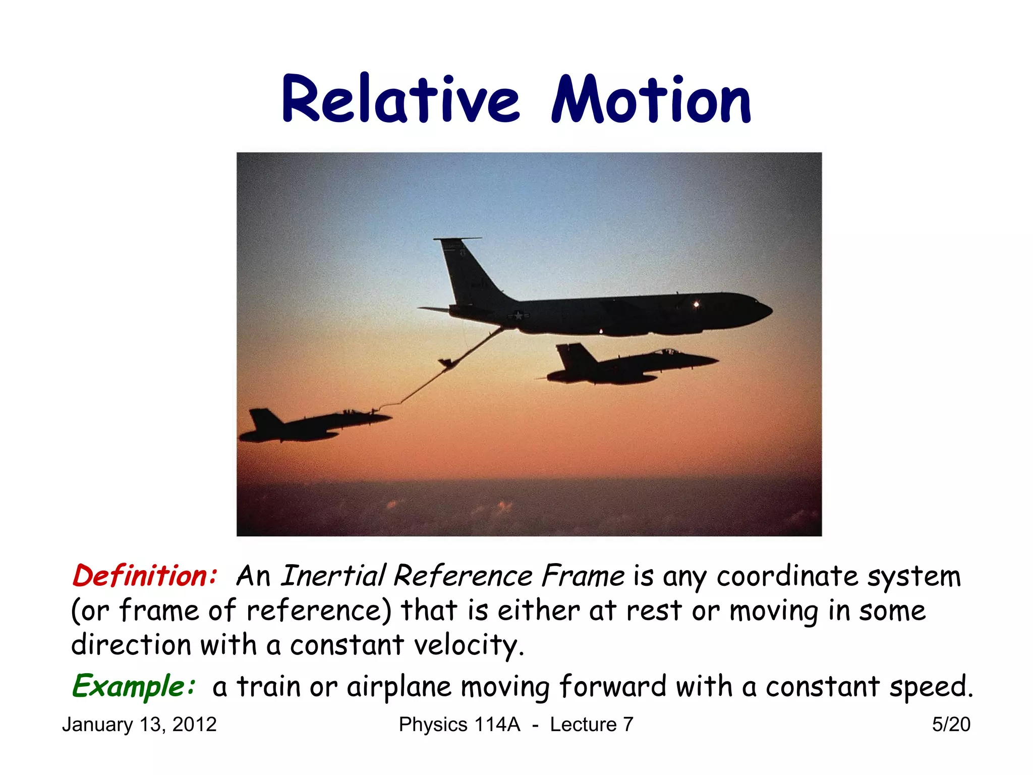Relative motion and relative speed | PPT