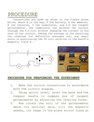 Physics Earth magnetic field using tangent galvanometer | DOCX