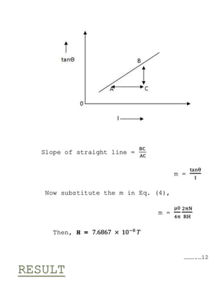 Physics Earth magnetic field using tangent galvanometer | DOCX