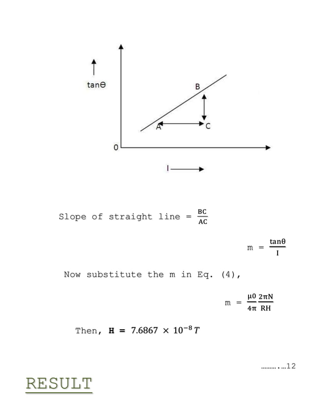 Physics Earth magnetic field using tangent galvanometer | DOCX | Physics | Science