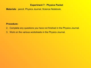 Physics1a experiments: Forces- Detailed lab experiments illustrating ...