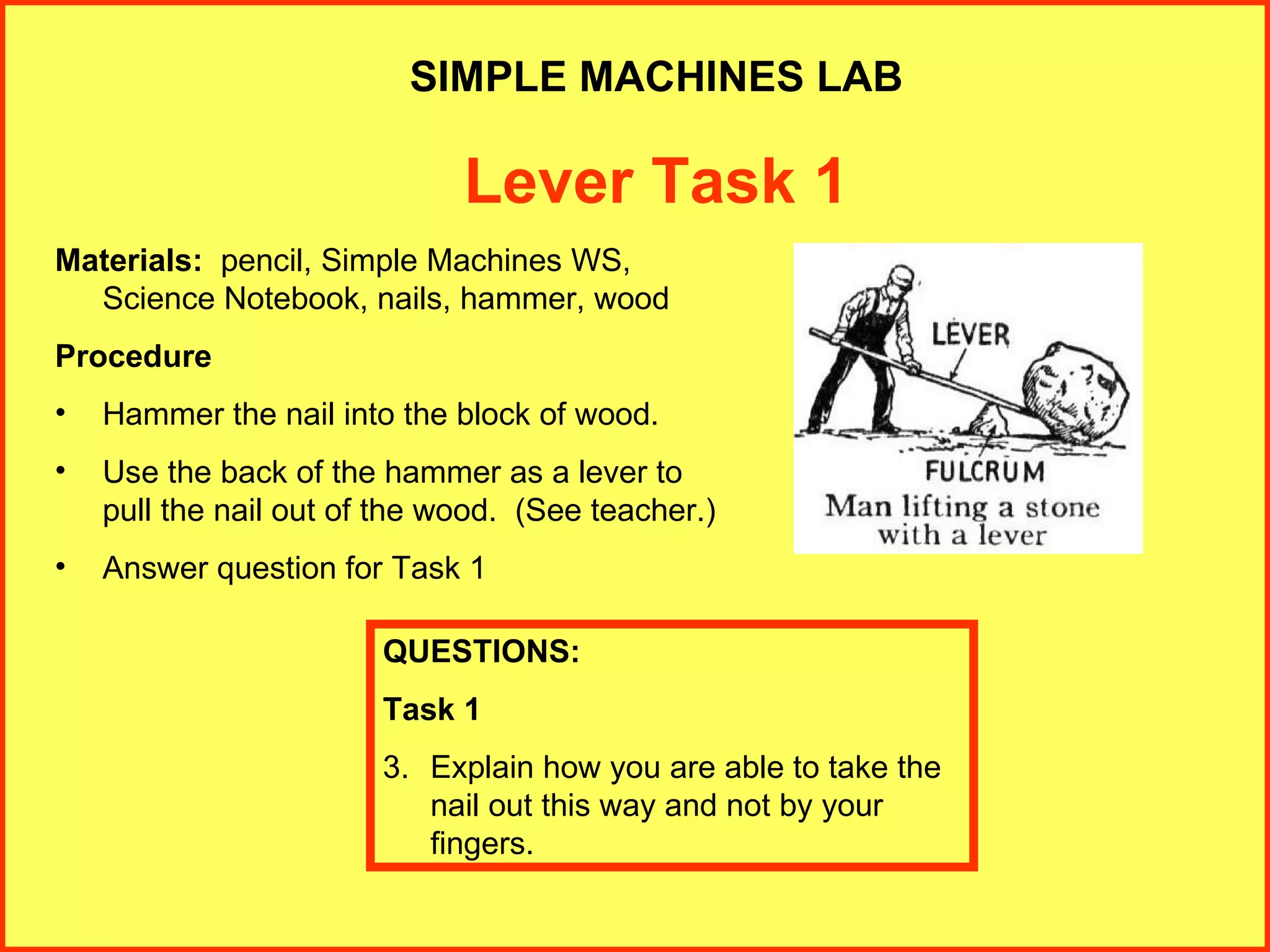 Physics1b experiments: Simple Machines- Detailed lab experiments ...