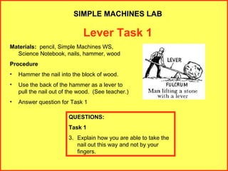 Physics1b experiments: Simple Machines- Detailed lab experiments ...